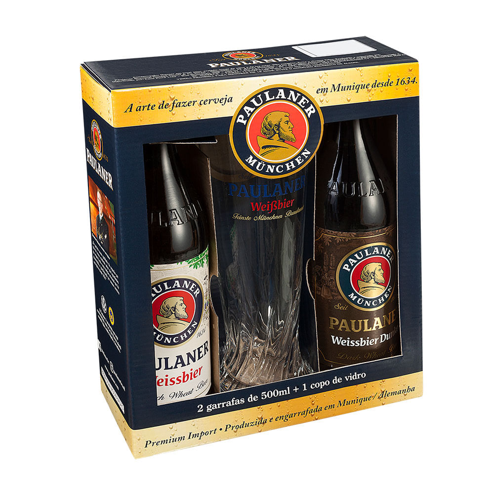 Cervejas Weissbier Paulaner Munchen Kit 2 Garrafas 500ml Cada + Copo ... Cervejas Weissbier Paulaner Munchen Kit 2 Garrafas 500ml Cada + Copo ...