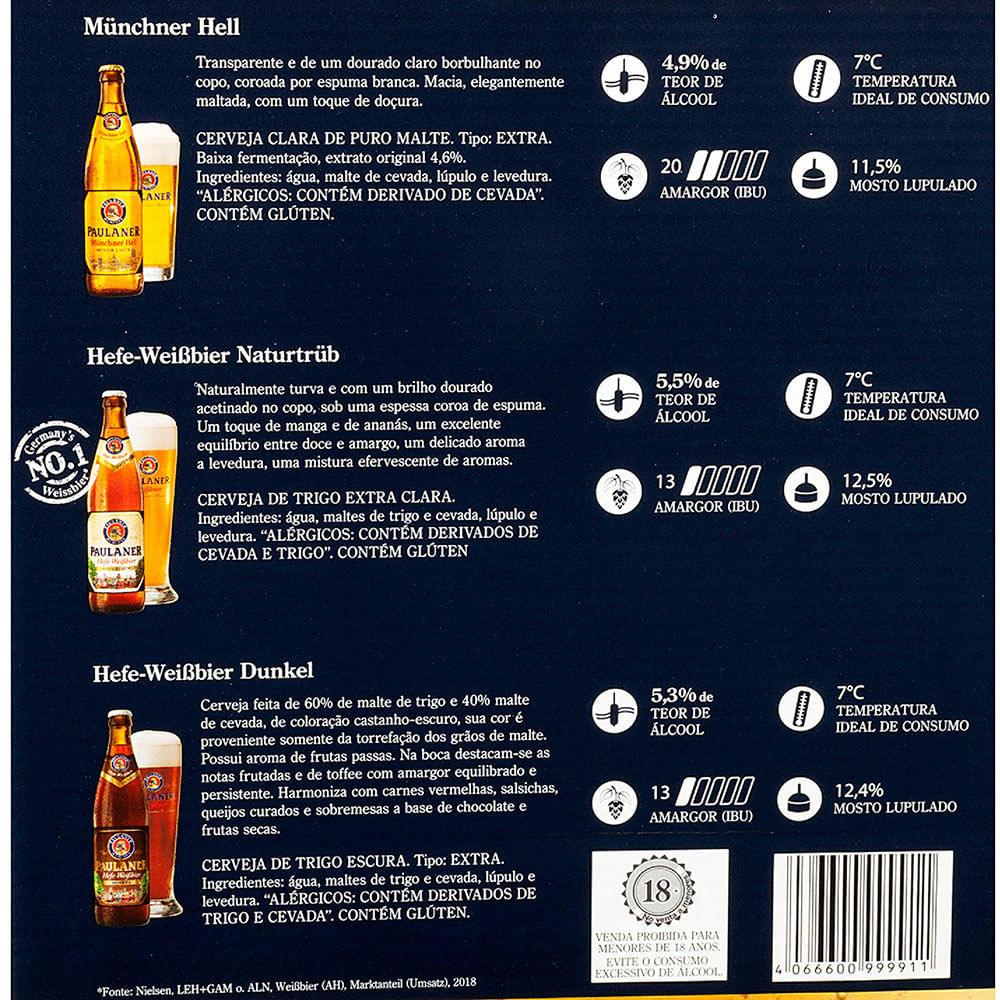 Cervejas Weissbier Paulaner Munchen Kit 2 Garrafas 500ml Cada + Copo ... Cervejas Weissbier Paulaner Munchen Kit 2 Garrafas 500ml Cada + Copo ...